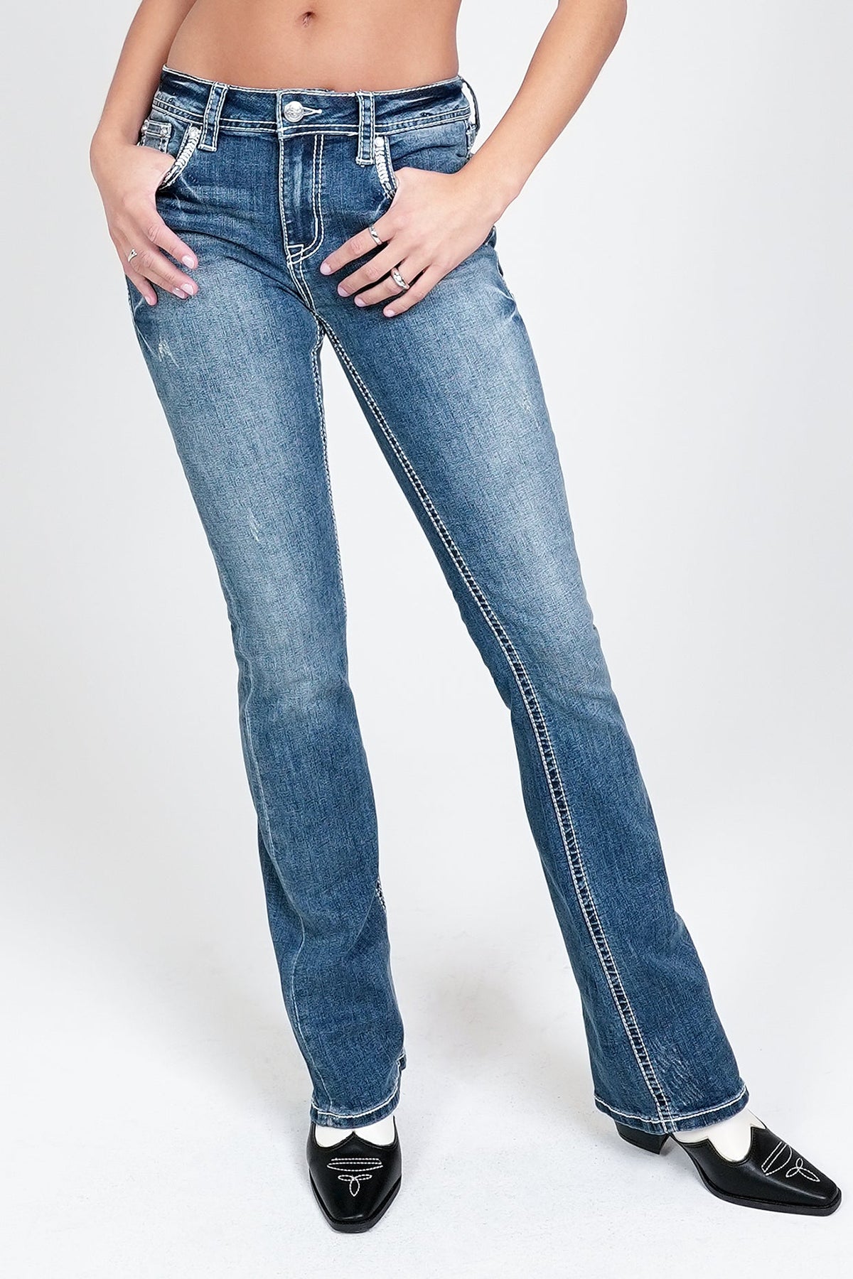 Embroidered Jeans - Grace In LA