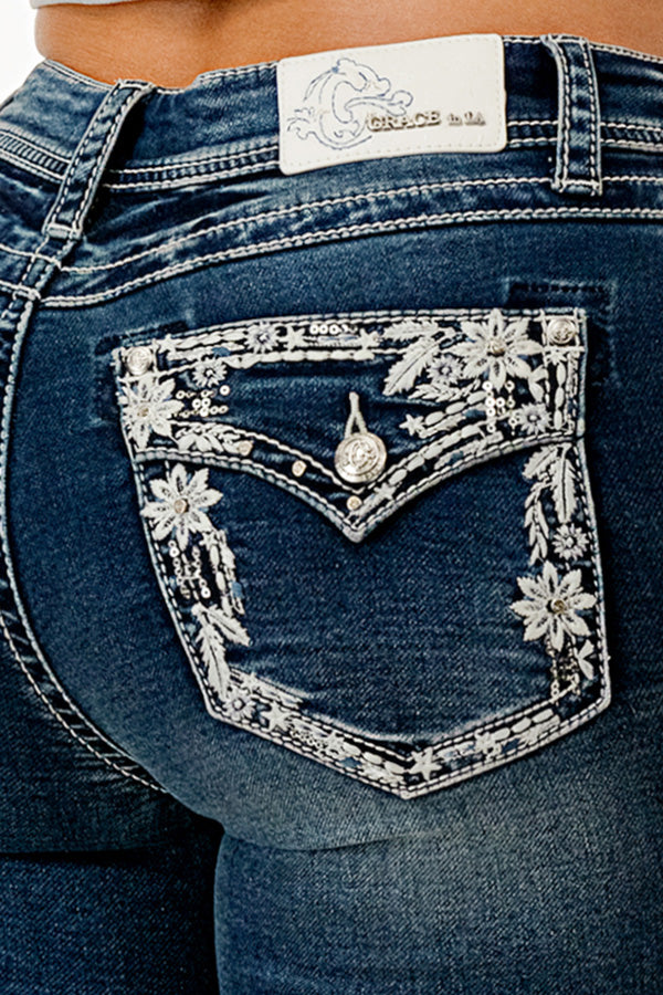 Rhinestone Bootcut Jeans for Women – Western Style – Grace in LA