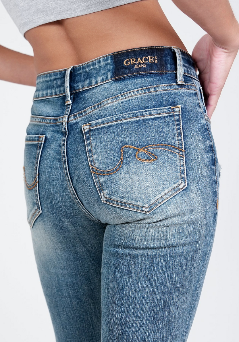 Embroidered Jeans - Grace In LA